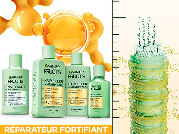 Fructis Hair Filler: Traîtement des Cheveux Abîmés - Garnier Canada