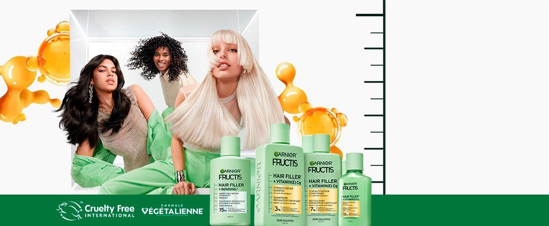 Fructis Hair Filler: Traîtement des Cheveux Abîmés - Garnier Canada