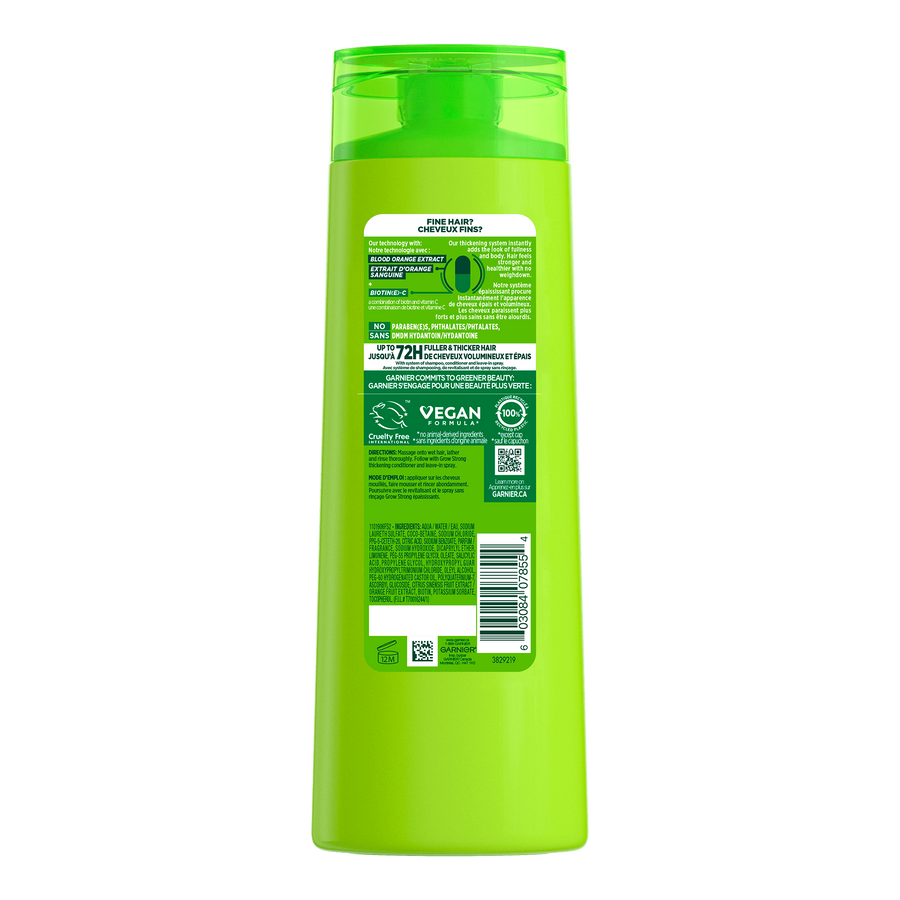 Fructis Grow Strong Shampoo for Fine Hair - 370ml - Garnier