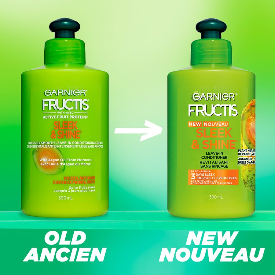 Fructis Sleek & Shine - Leave In Cream 300ml - Garnier Canada