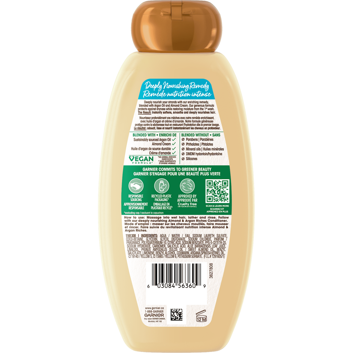Shampoo 370 mL | Garnier Whole Blends Almond Argan