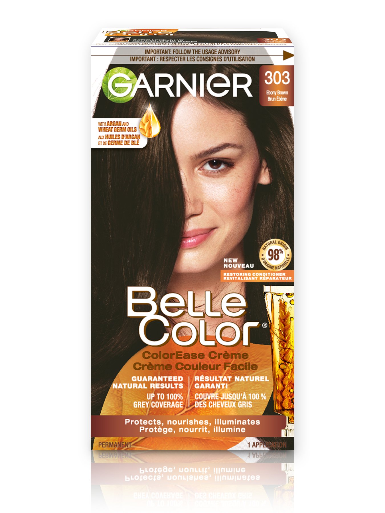 Permanent Hair Dye - 303 Ebony Brown - Garnier Belle Color
