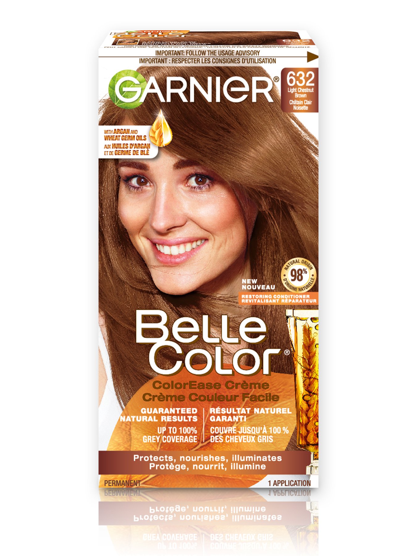 Belle Color - 632 Light Chestnut Brown Hair Dye - Garnier CA
