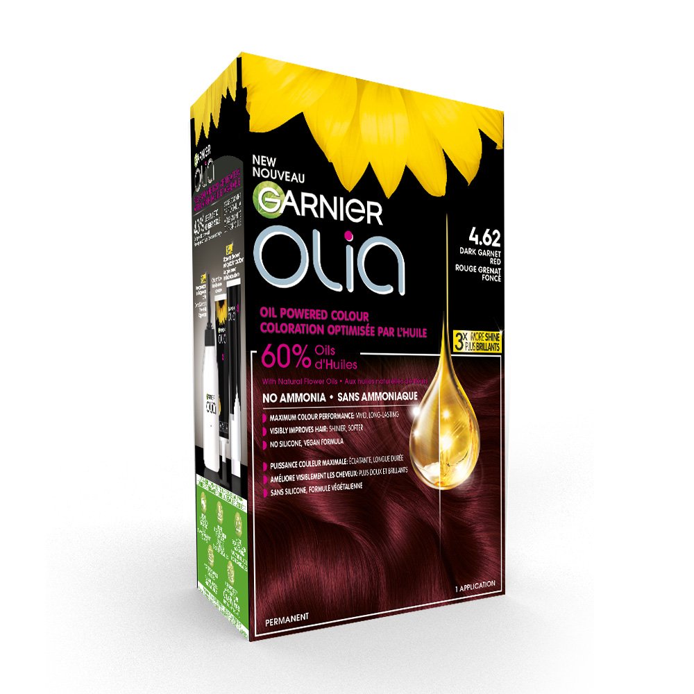 Permanent Hair Dye - 4.62 Dark Garnet Red - Garnier Olia