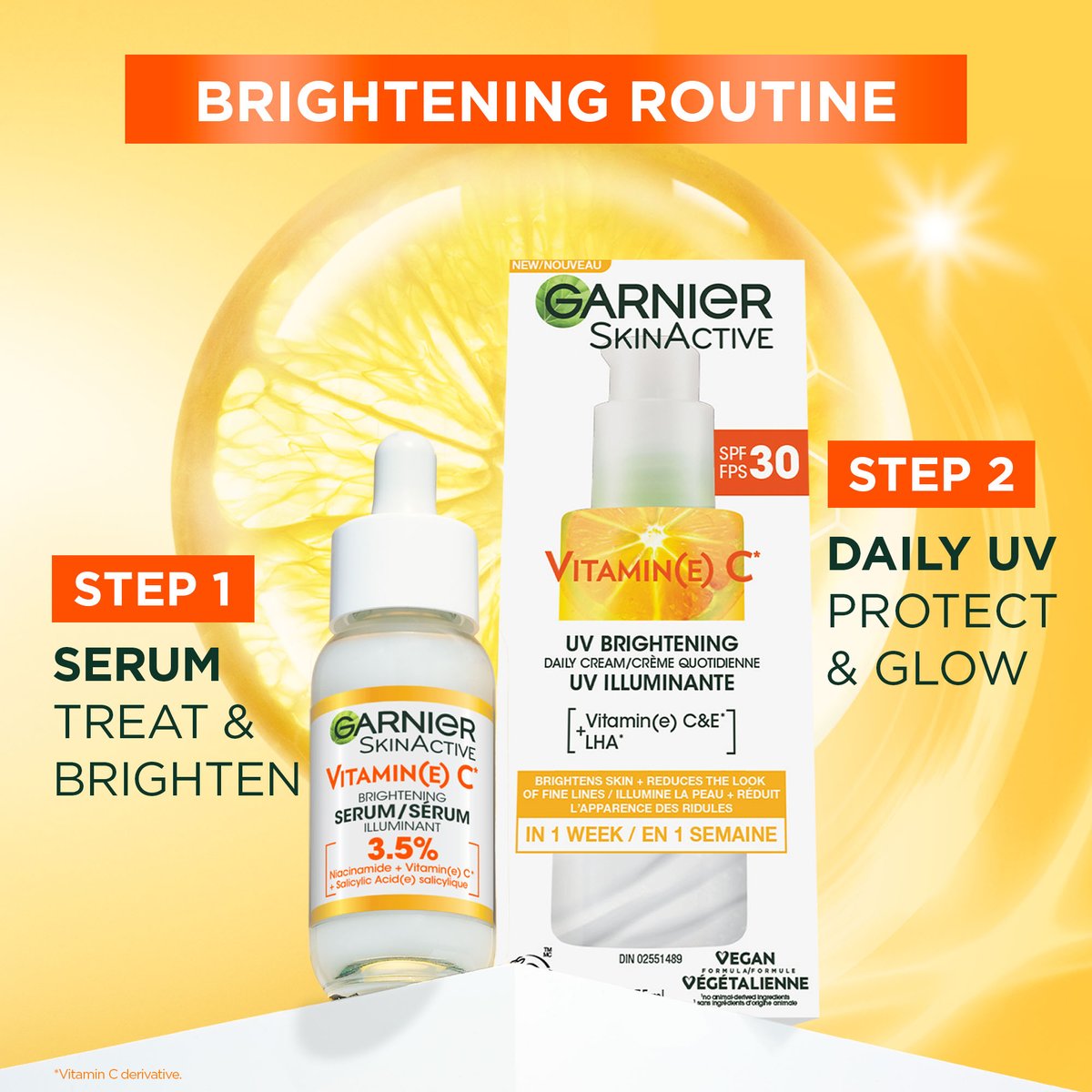 Vitamin C UV Brightening Daily Face Cream SPF 30 - Garnier