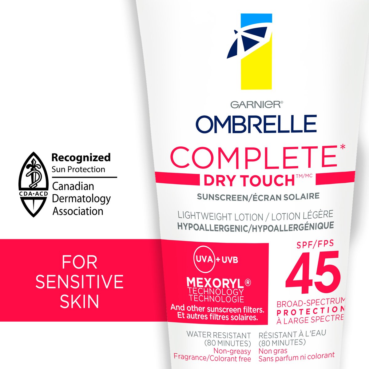 Ombrelle Dry Touch Sunscreen Lotion for Sensitive Skin - SPF 45