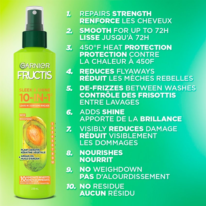 Fructis Sleek & Shine - 10-In-1 Leave-In Spray - Garnier CA