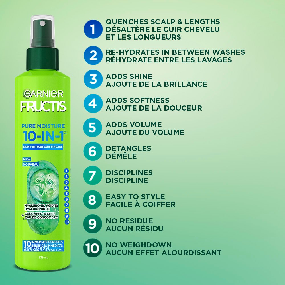 Fructis Pure Moisture - 10-in-1 Leave-In Spray - Garnier CA