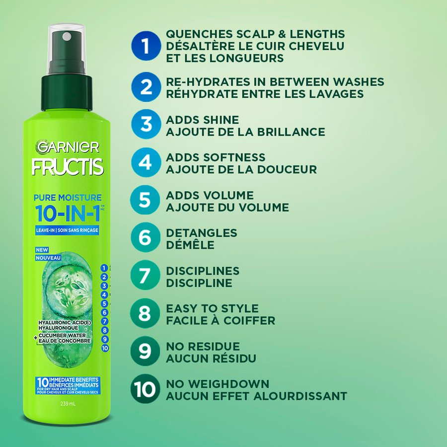 Fructis Pure Moisture - 10-in-1 Leave-In Spray - Garnier CA