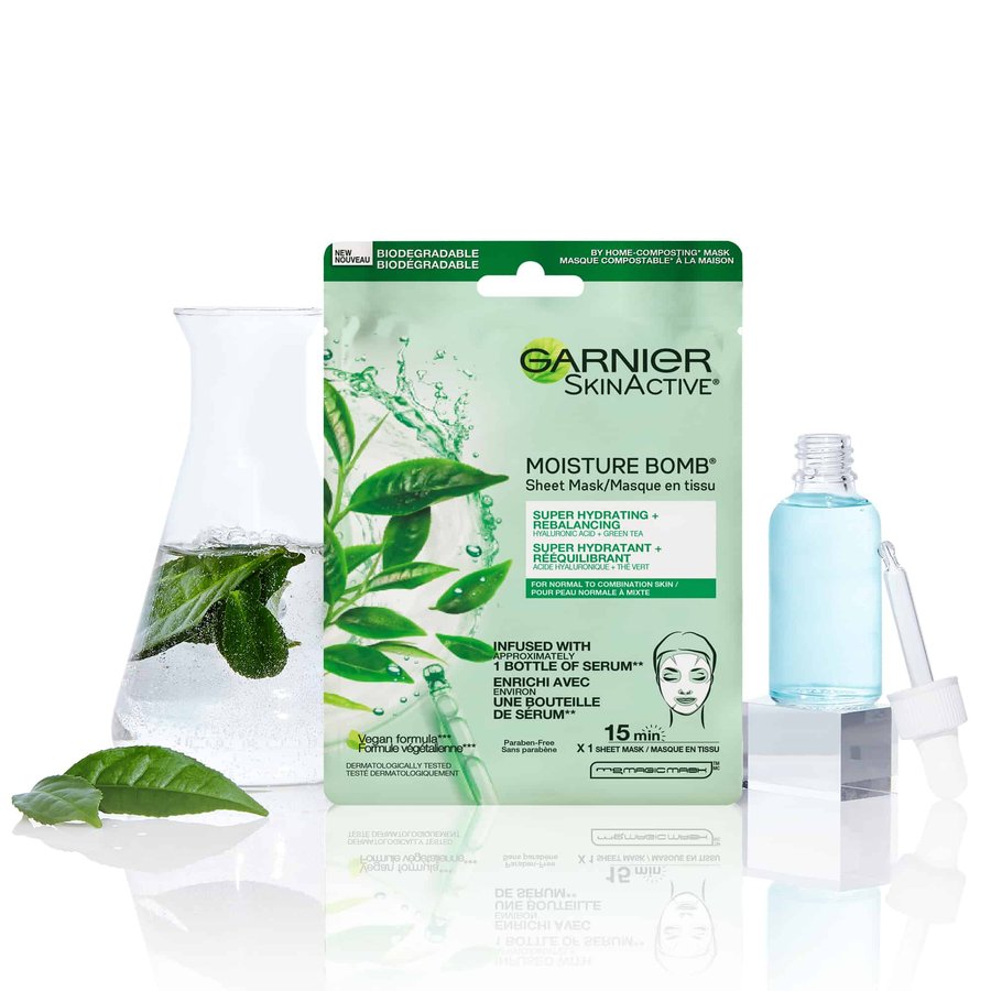 Moisture Bomb - Green Tea & HA Hydrating Sheet Mask - Garnier