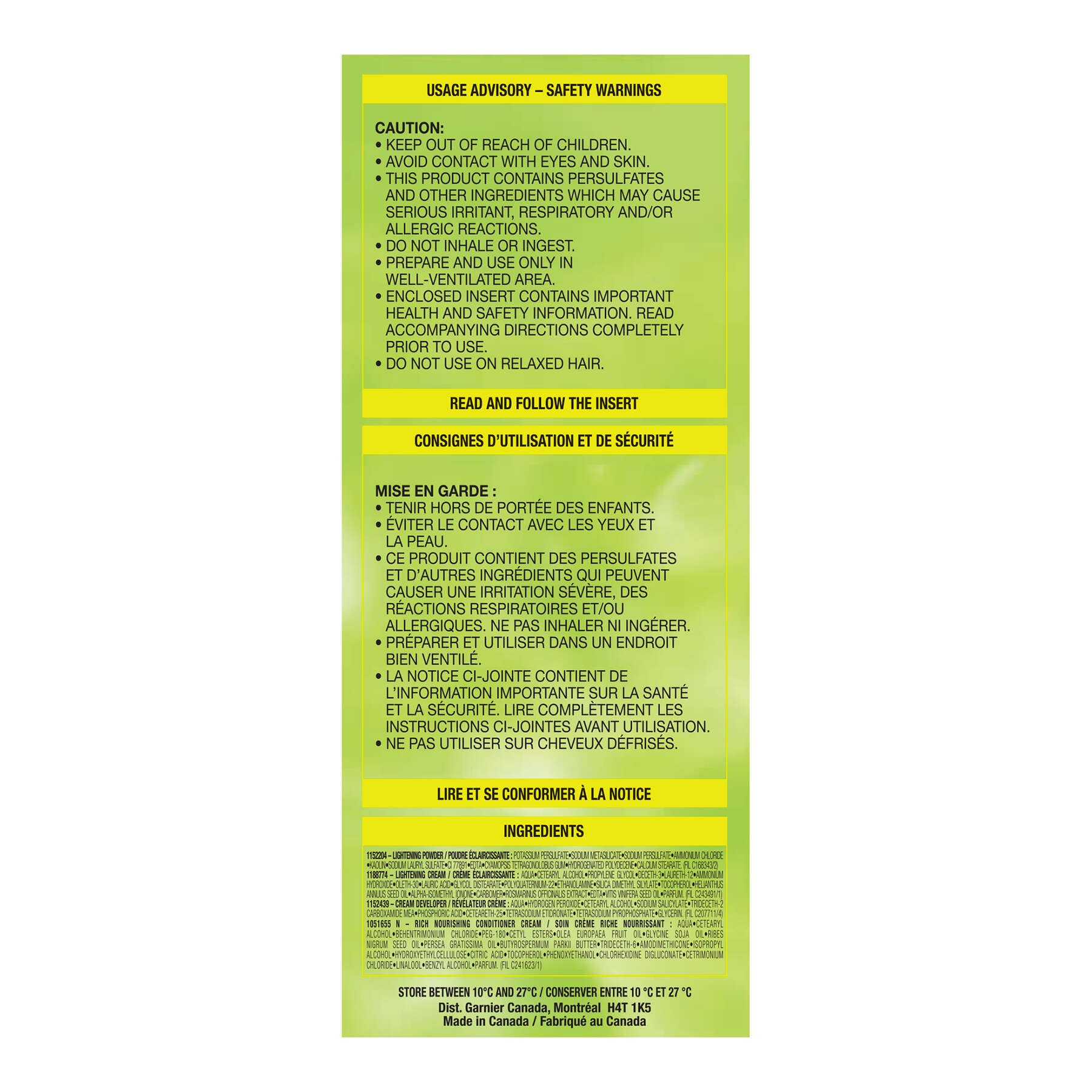 D01 Intense Bleach Garnier Nutrisse Ultra Color