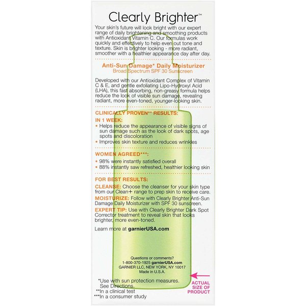 Clearly Brighter SPF 30 Moisturizer - Garnier SkinActive