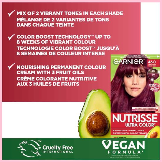 Nutrisse Permanent Hair Colour 460 Cherry Flamingo - Garnier