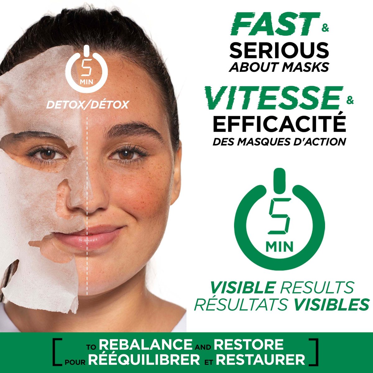 Masque Sérum Green Labs : Niacinamide et Chou Frisé 2% | Garnier